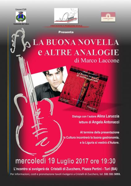 Cena d'Autore: Marco Laccone presenta La buona Novella - Turi - il ...
