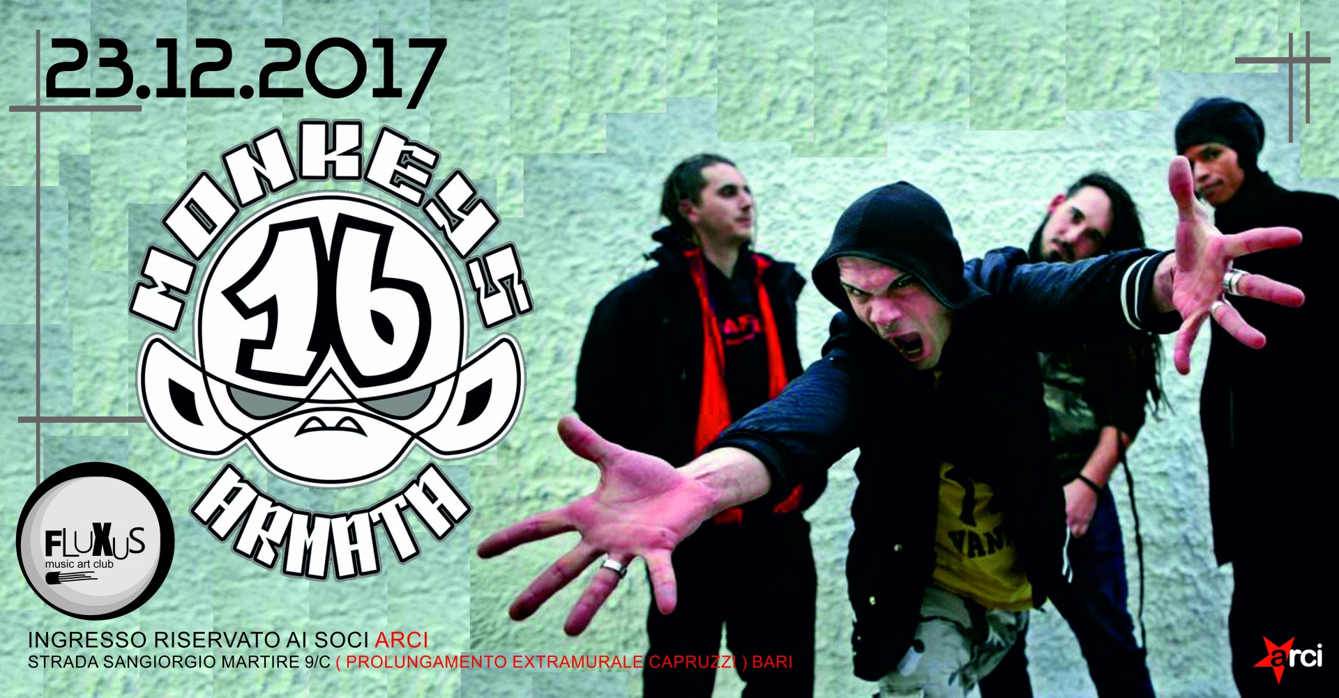 16 MONKEYS' XmasBASS Live & DJ Set - Bari - il Tacco di Bacco