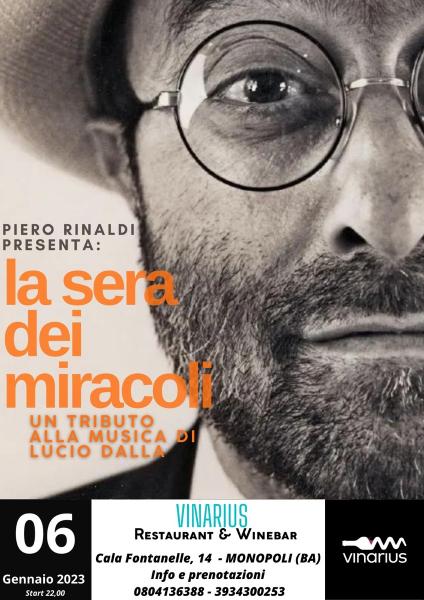 LA SERA DEI MIRACOLI - Lucio Dalla - Monopoli - il Tacco di Bacco