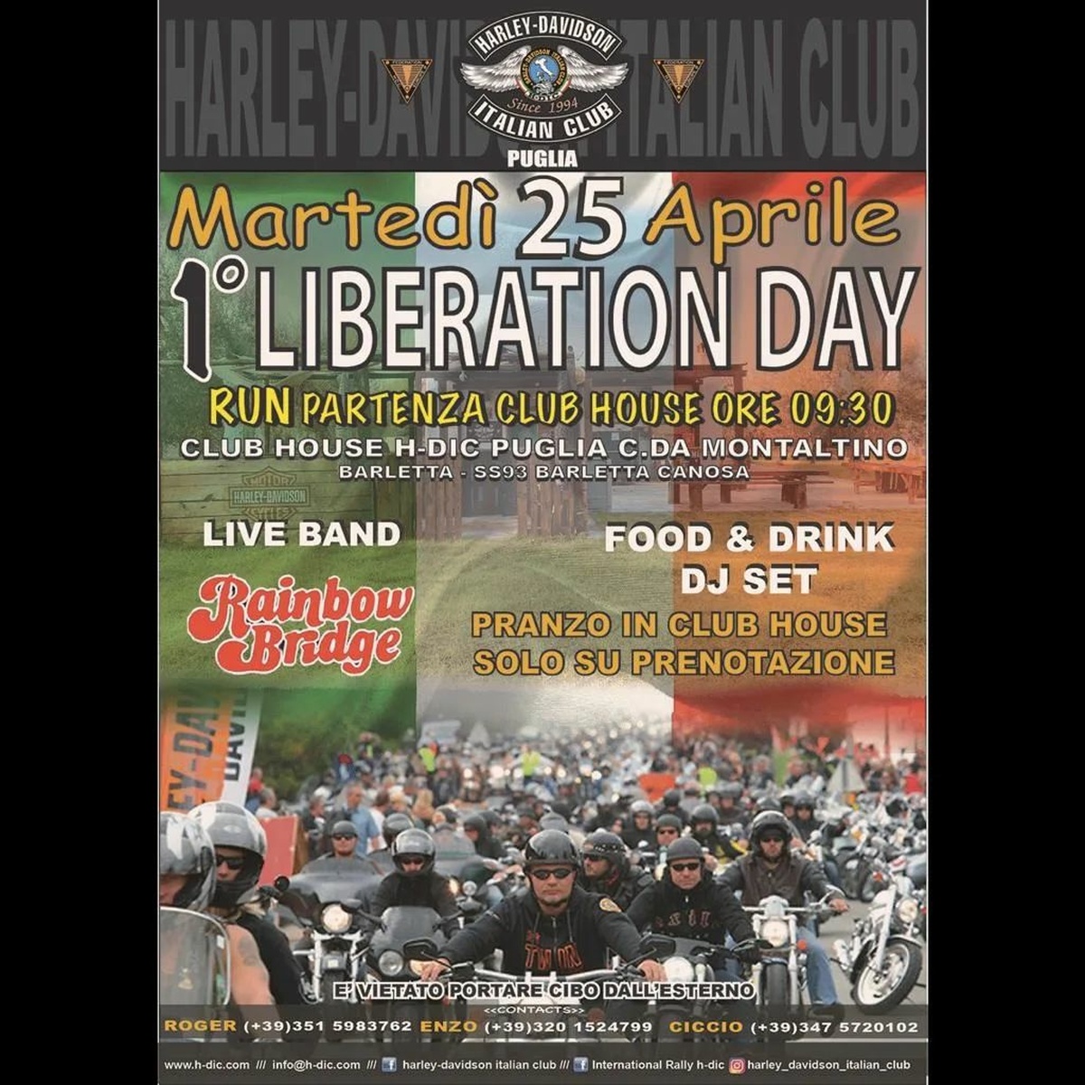 H-DIC PUGLIA "1° Liberation Day" Run, Food, Drink & Live con i RAINBOW ...