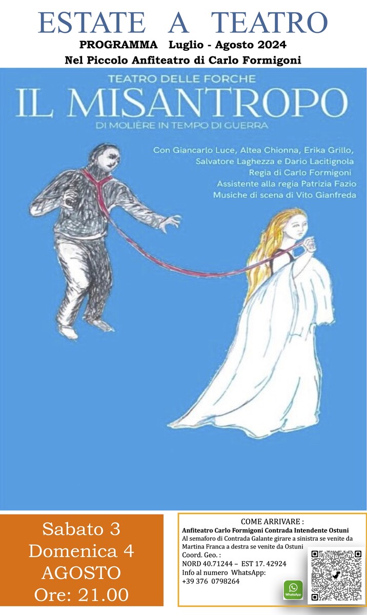 Il Misantropo di Molière in tempo di guerra - Ostuni - il Tacco di Bacco
